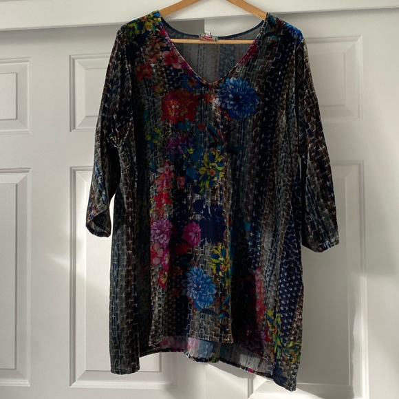 Johnny Was | Tops | Johnny Was Print Velvet Tunic Nwot | Poshmark